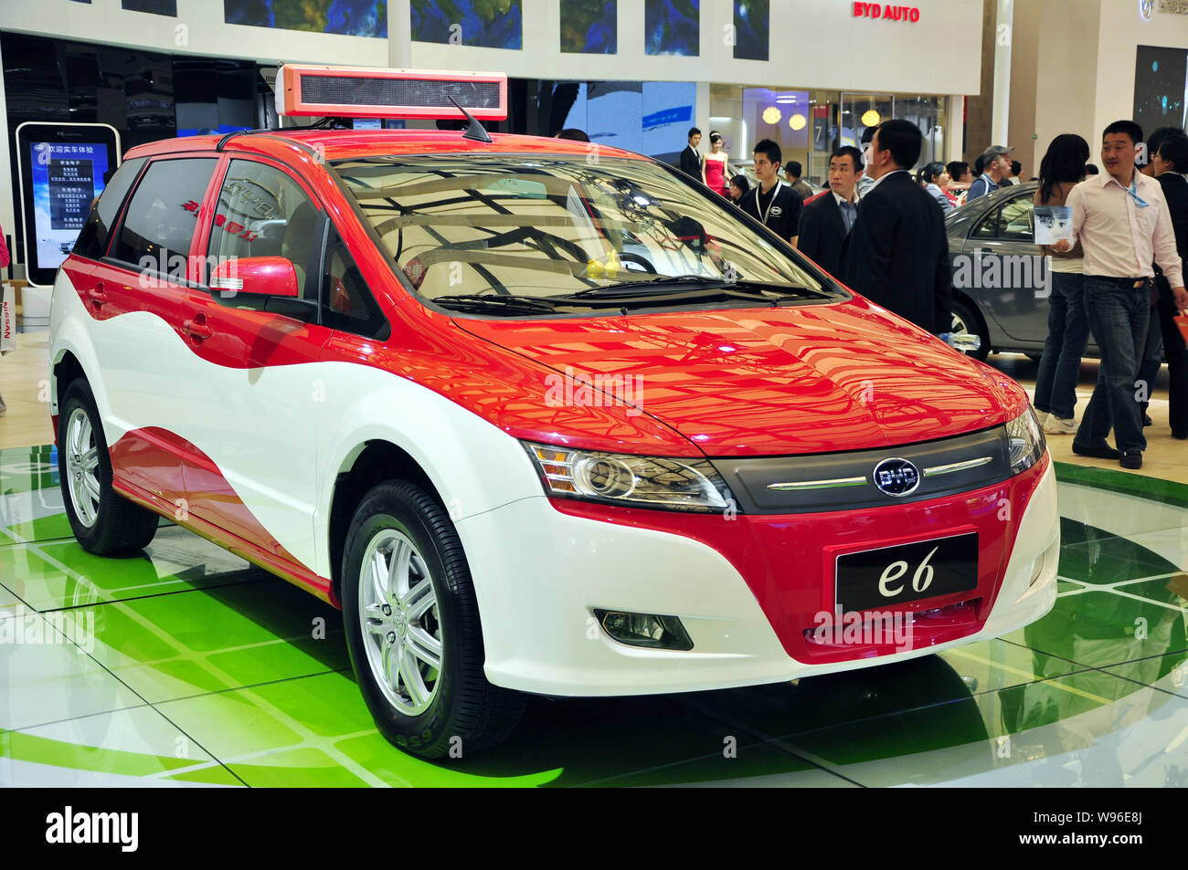 --FILE--A BYD e6 EV is seen on display at the 14th Shanghai ...