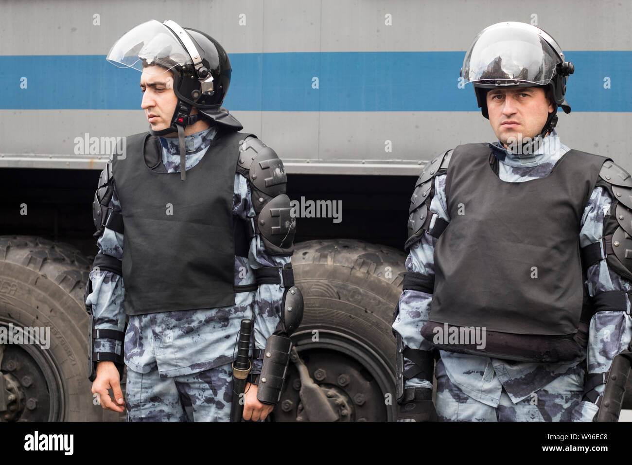 Moscow, August 10 2019. The National Guard of the Russian Federation or ...