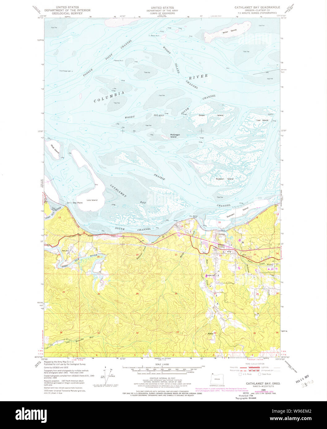 Map of cathlamet hi-res stock photography and images - Alamy
