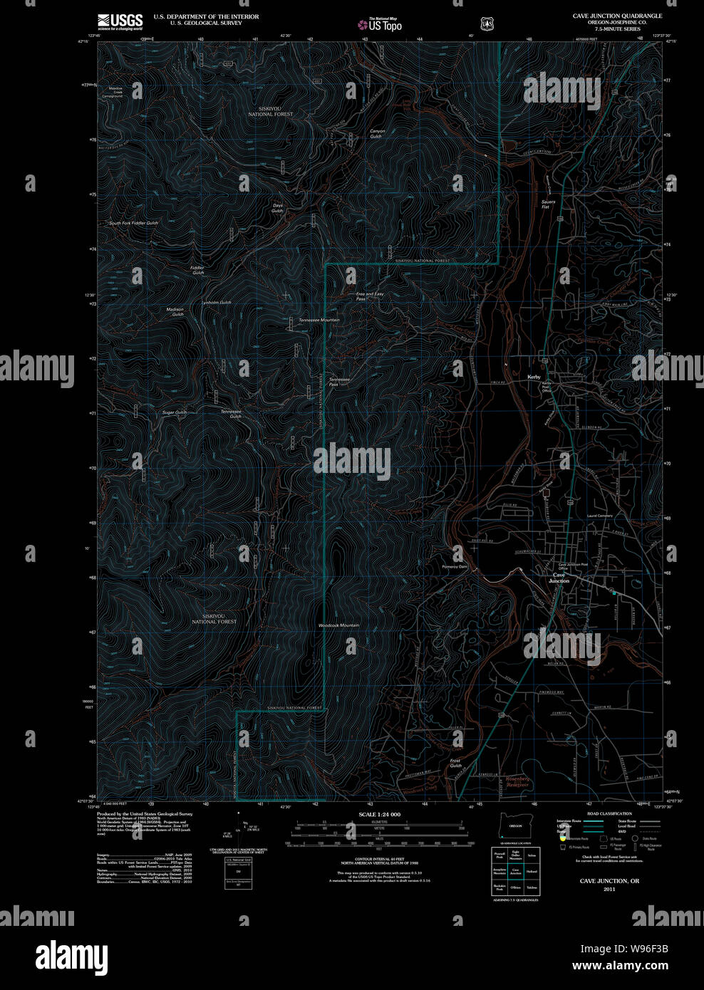 Map of cave junction hi-res stock photography and images - Alamy