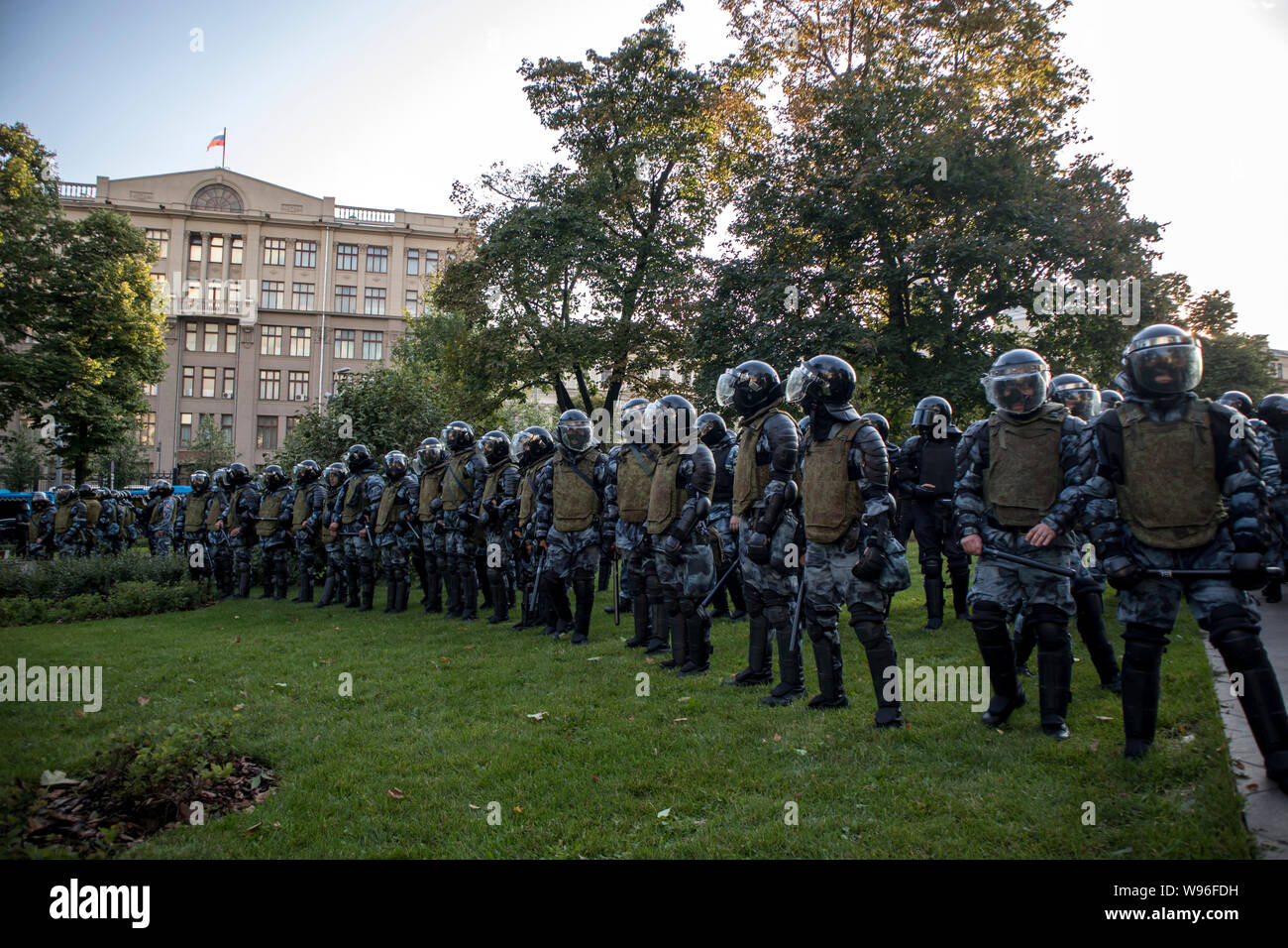 Moscow, August 10 2019. The National Guard of the Russian Federation or ...