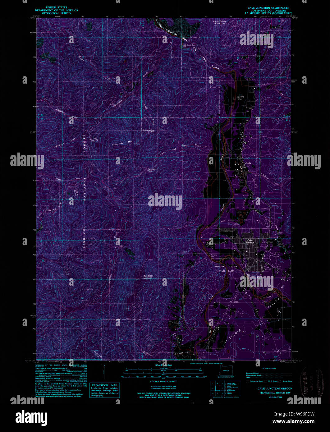 Map of cave junction hi-res stock photography and images - Alamy