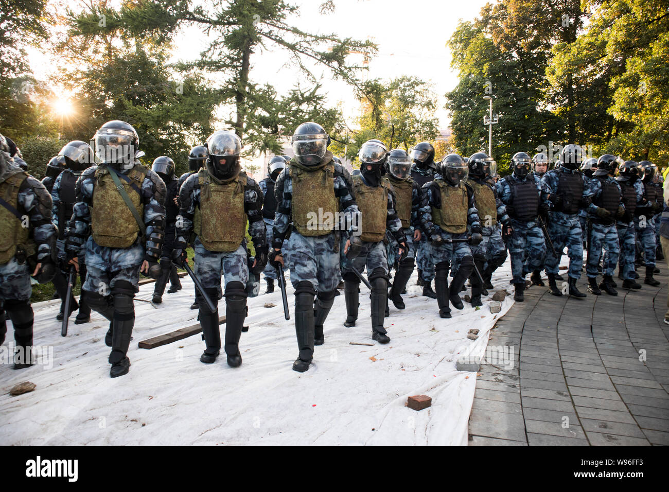 Moscow, August 10 2019. The National Guard of the Russian Federation or ...