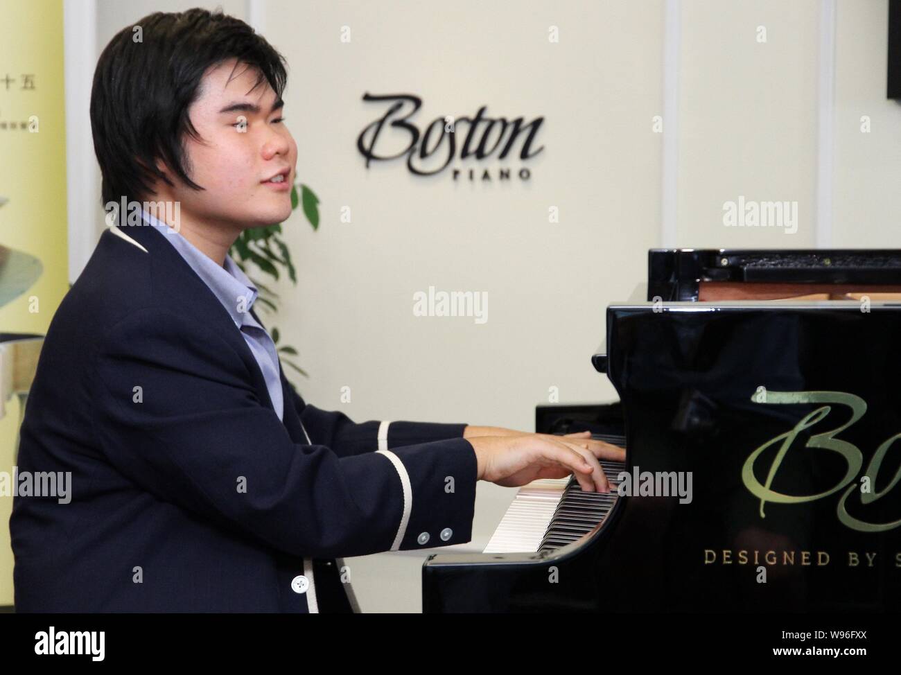 Japanese blind pianist Nobuyuki Tsujii performs during the press ...