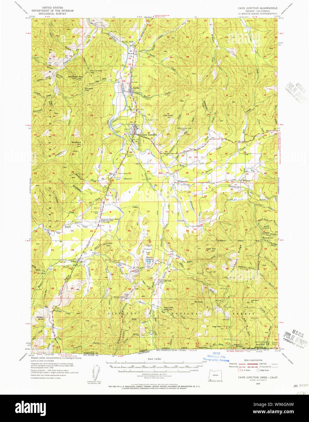 Map of cave junction hi-res stock photography and images - Alamy