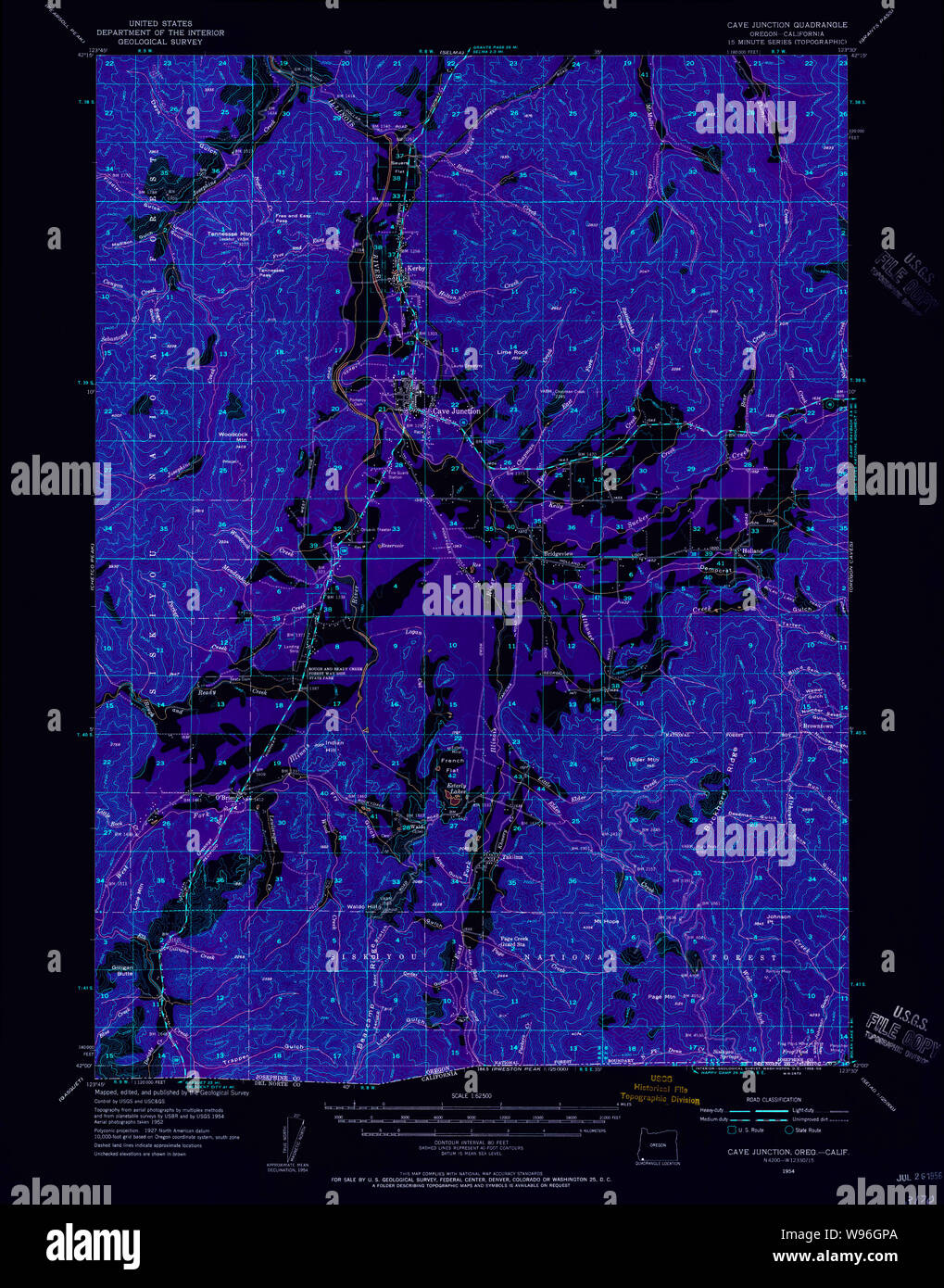 Map of cave junction hi-res stock photography and images - Alamy