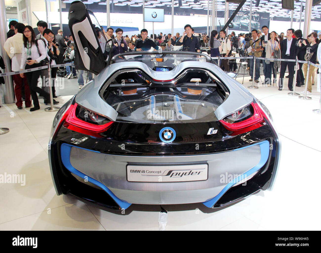 A BMW i8 Spyder Concept is seen on display during the 12th Beijing ...