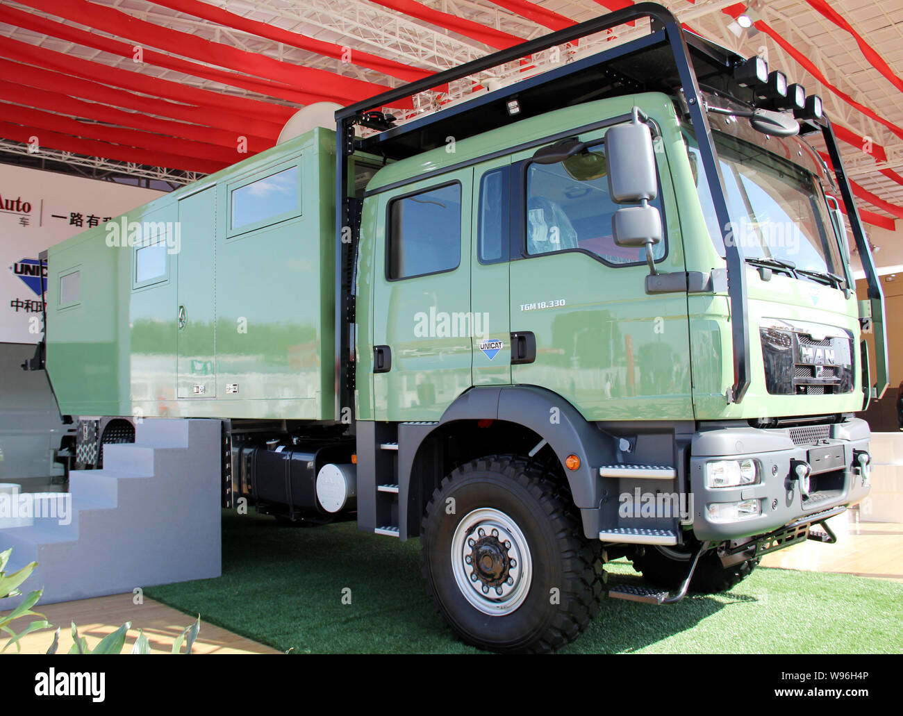 A MAN TGM 18.330 4x4 is seen on display during the 12th Beijing ...