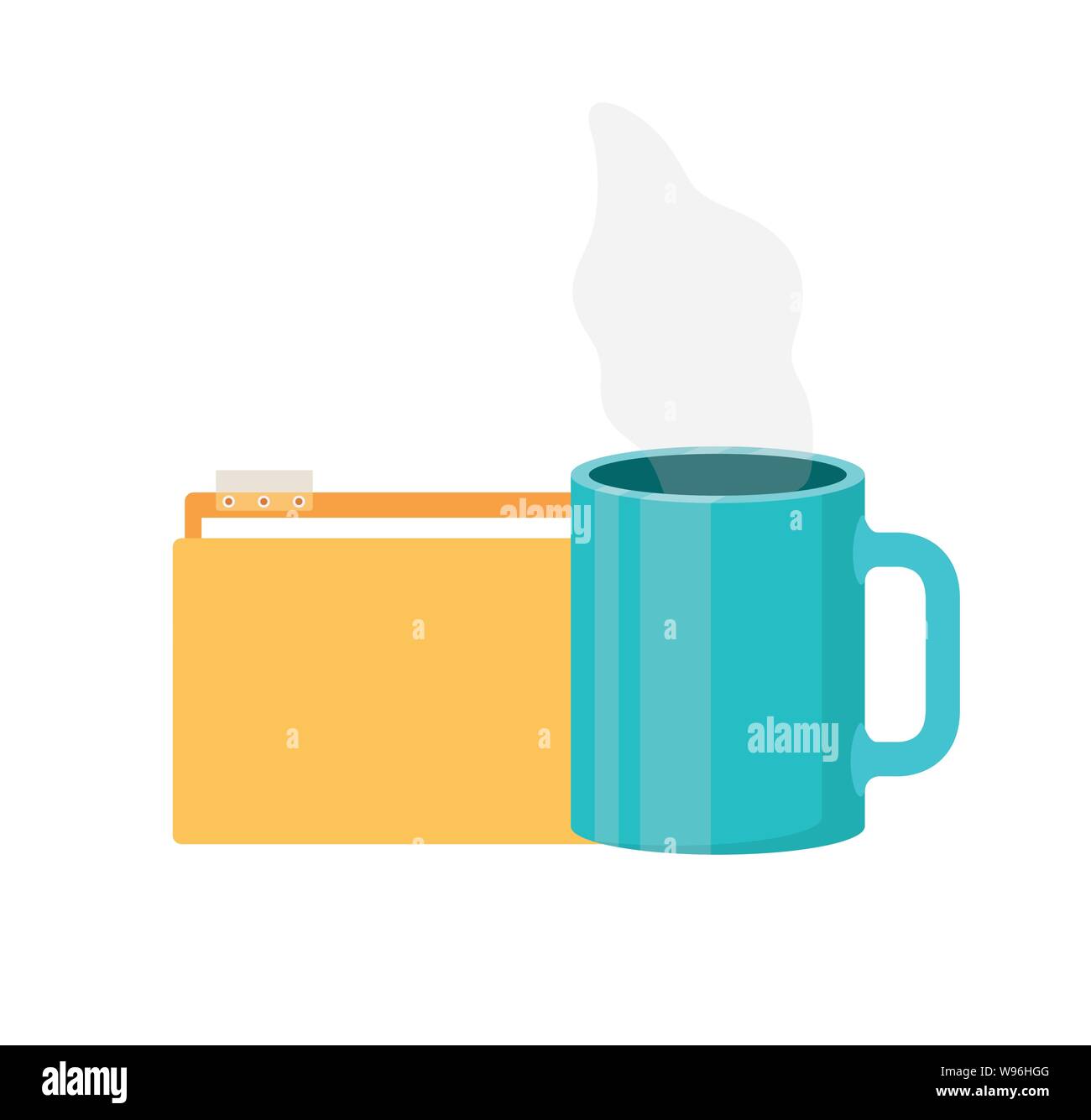 folder with coffee cup in white background Stock Vector Image & Art - Alamy