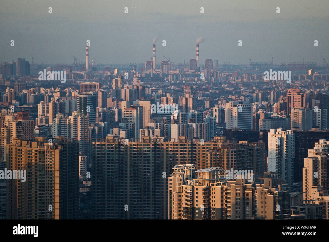 View of clusters of high-rise buildings in Shanghai, China, 11 October ...