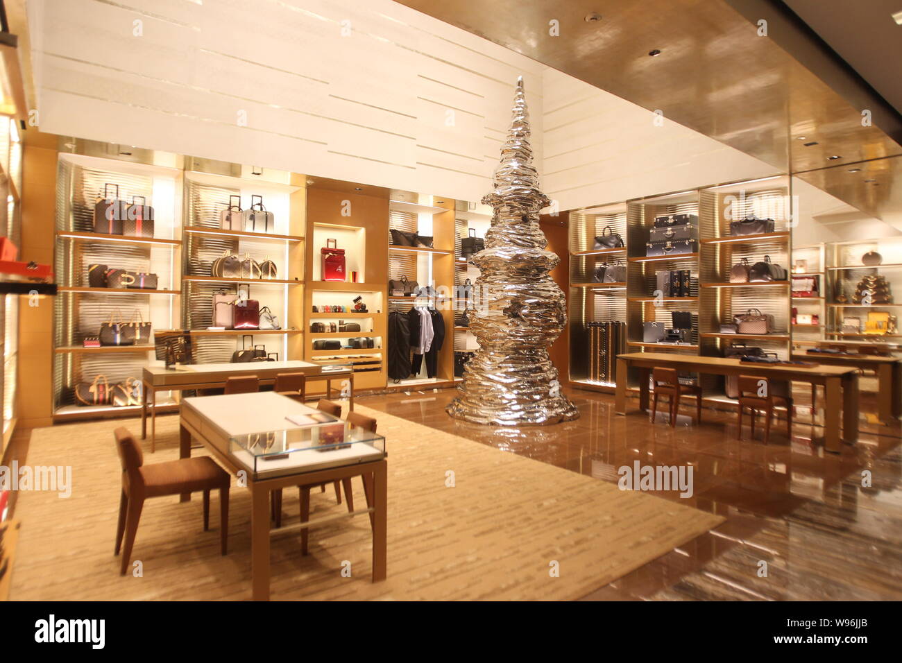 View of the new flagship store of Louis Vuitton including exhibits of ...