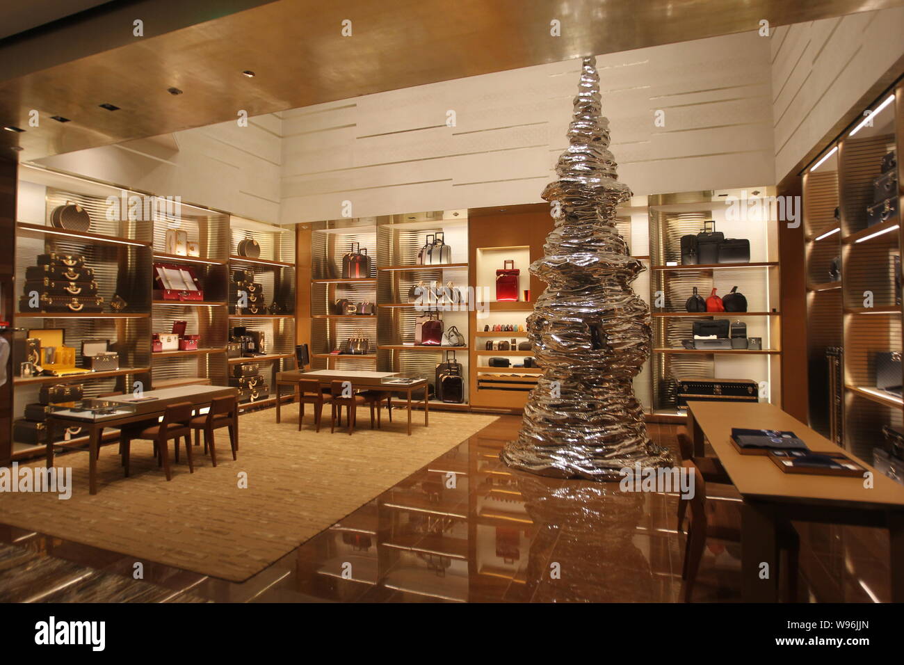 View of the new flagship store of Louis Vuitton including exhibits of ...