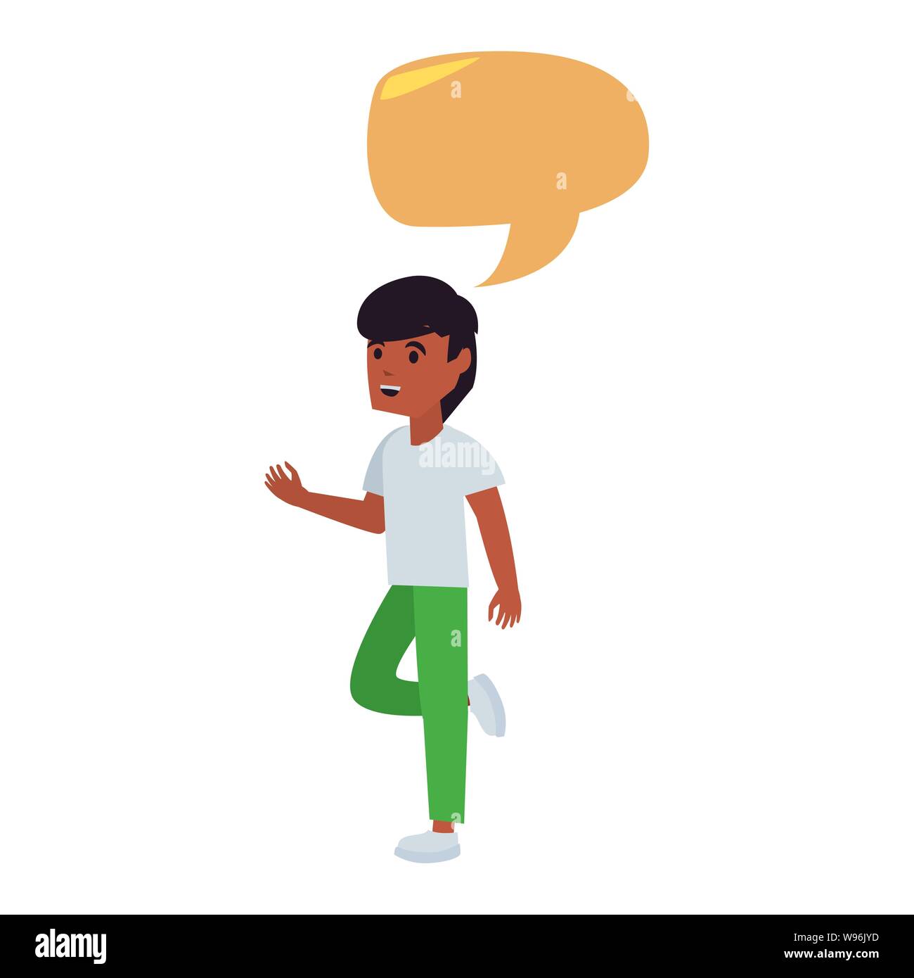 young man portrait talk bubble on white background vector illustration ...