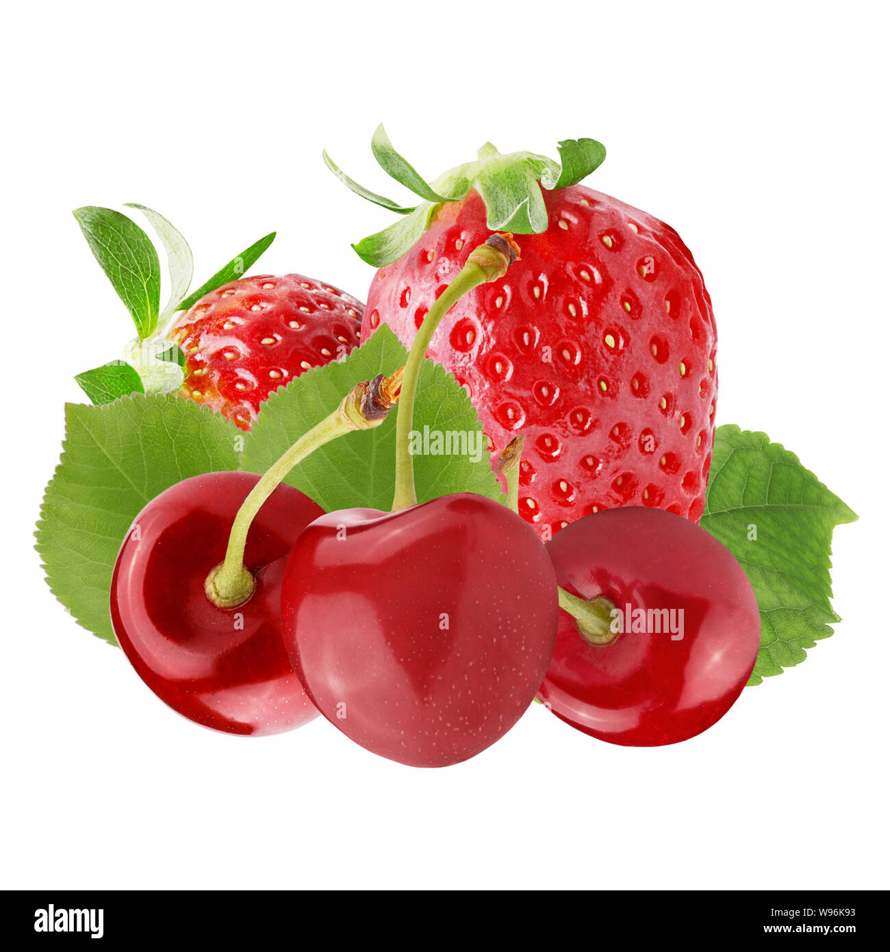 Fresh red berries isolated on white background Stock Photo - Alamy