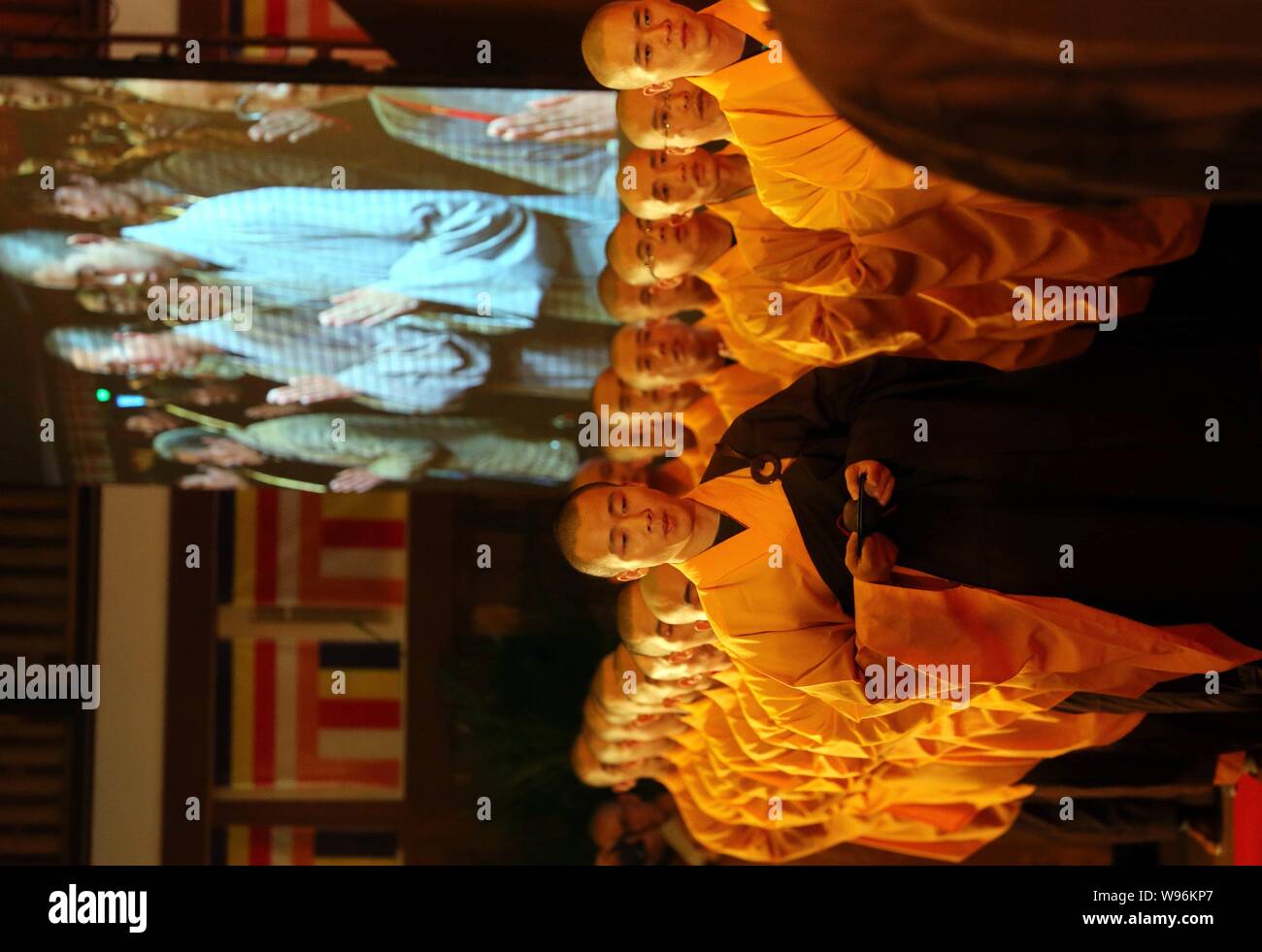 Chinese Buddhist monks attend the opening ceremony of the 2012 ...