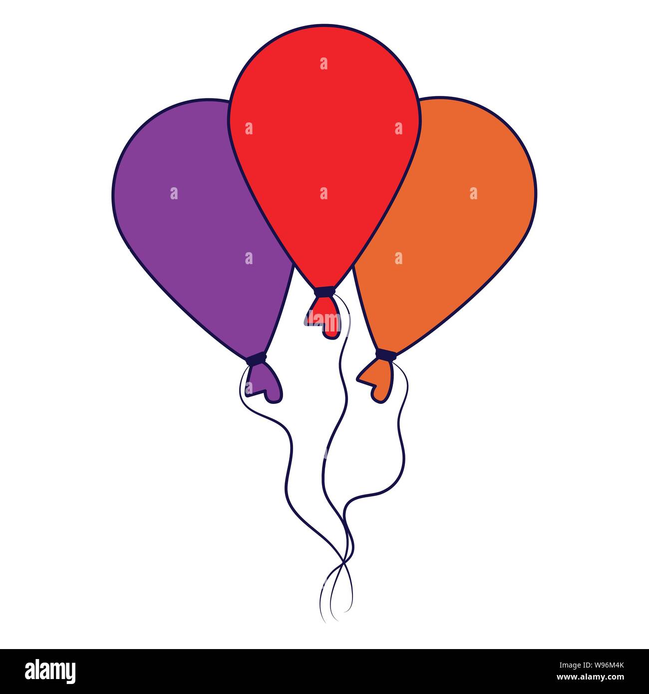 balloons festive party decoration cartoon Stock Vector Image & Art - Alamy