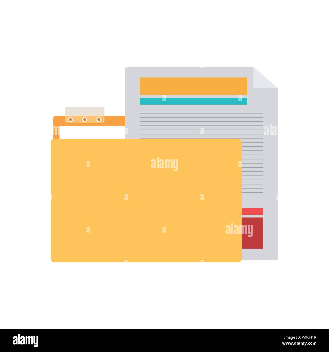 folder with file sheet in white background Stock Vector Image & Art - Alamy