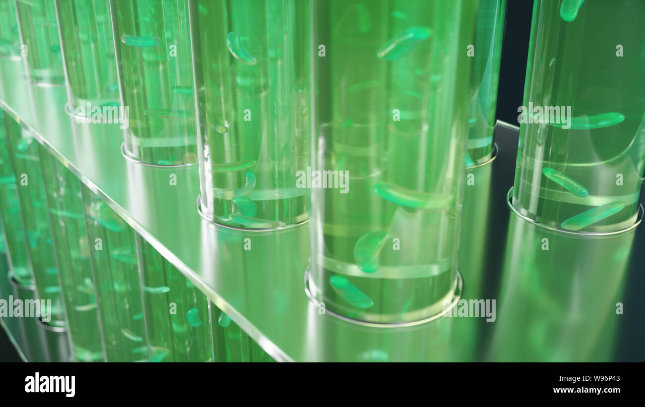 3D Illustration biofuel oil research in the laboratory, biofuel concept ...