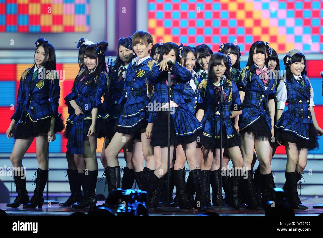 Members of Japanese girl group AKB48 perform during the 11th CCTV-MTV ...