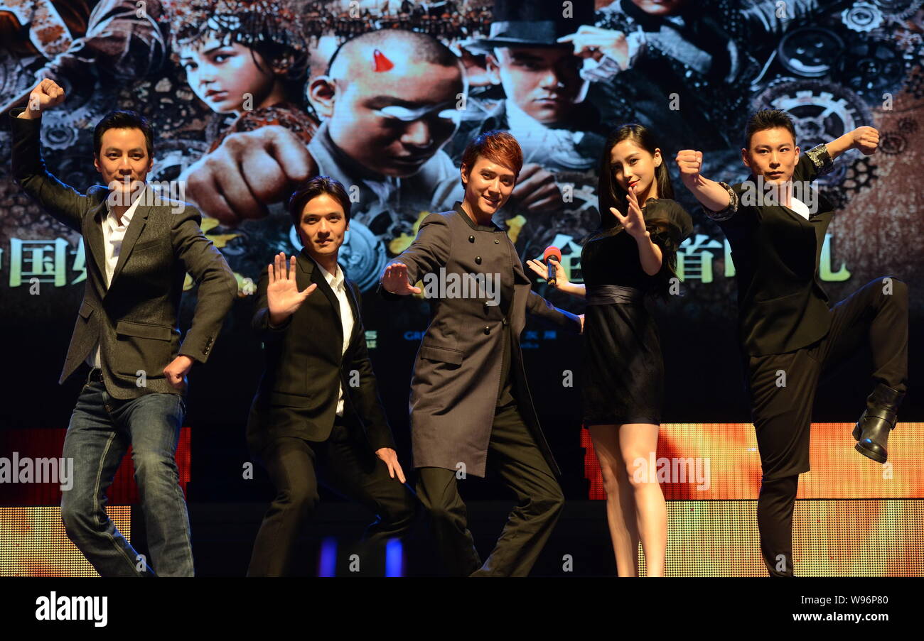 (From left) Hong Kong actors Daniel Wu and Stephen Fung, Chinese actor ...