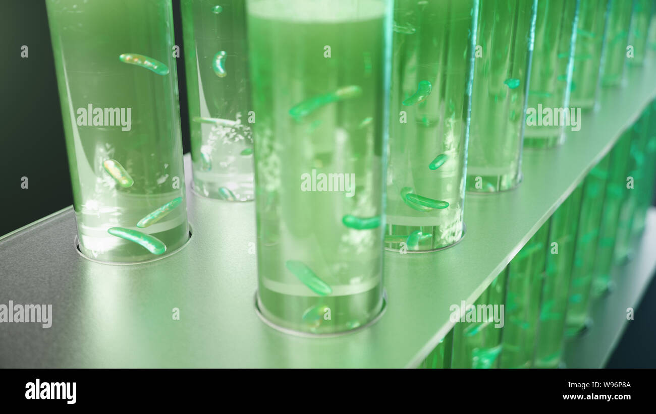 3D Illustration biofuel oil research in the laboratory, biofuel concept ...