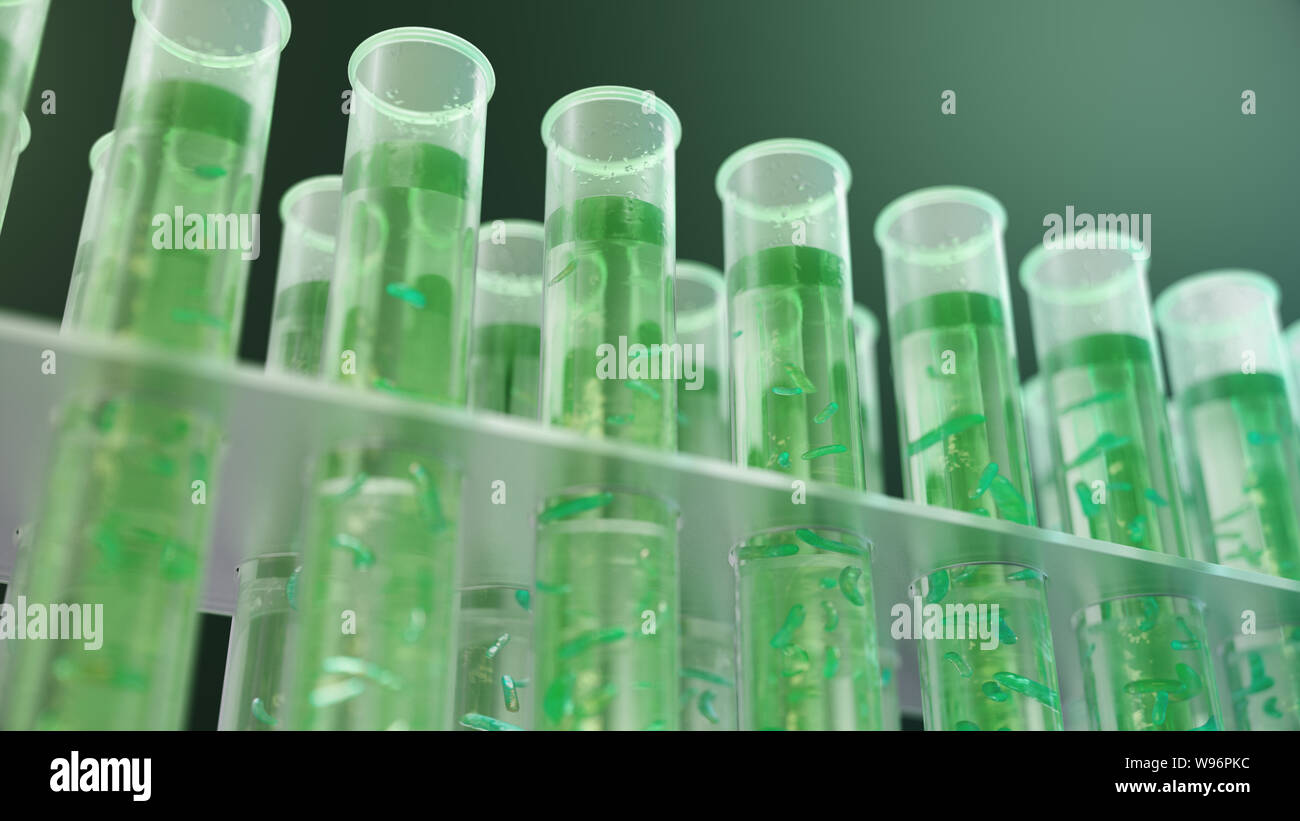 3D Illustration biofuel oil research in the laboratory, biofuel concept ...