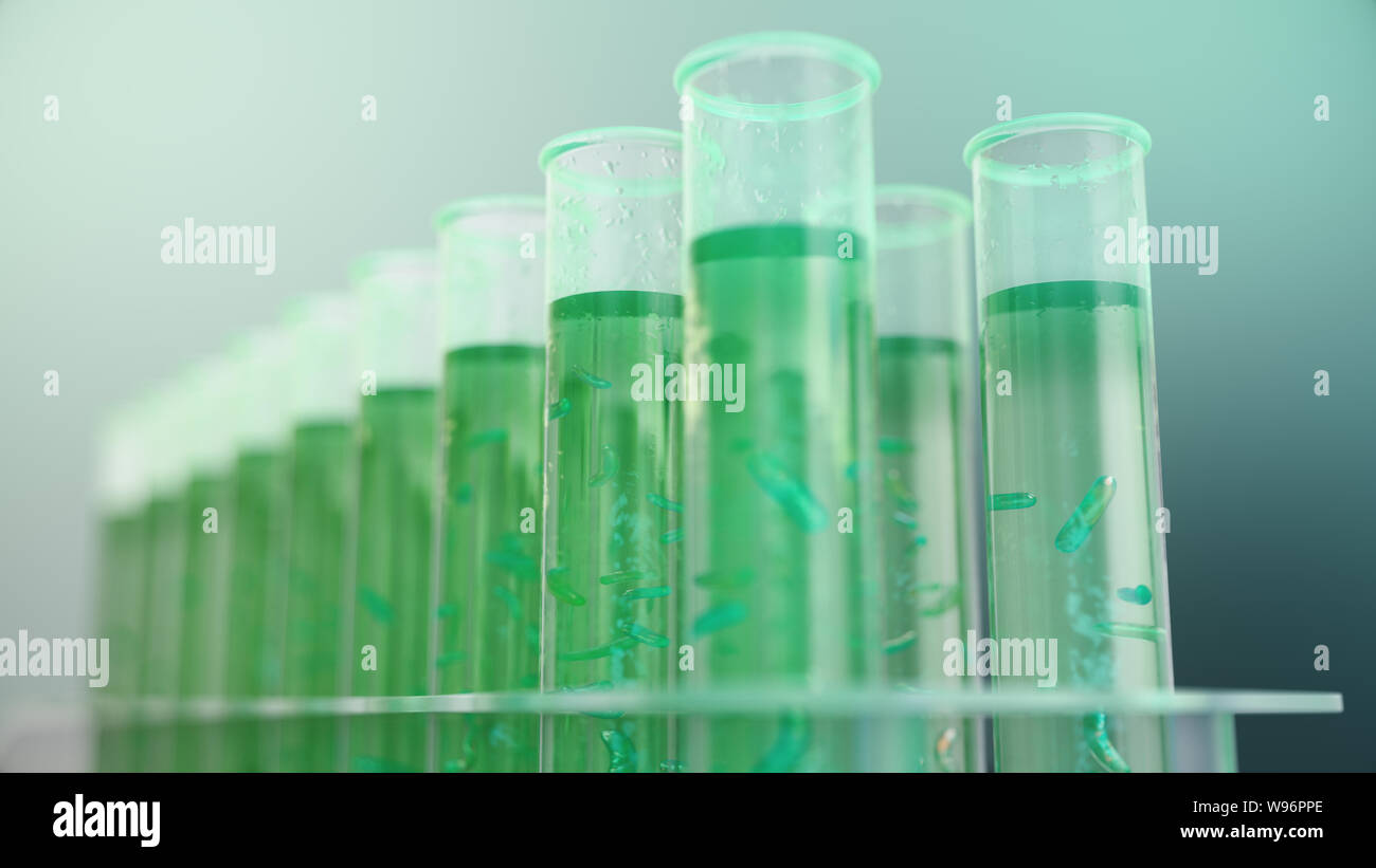 3D Illustration biofuel oil research in the laboratory, biofuel concept ...