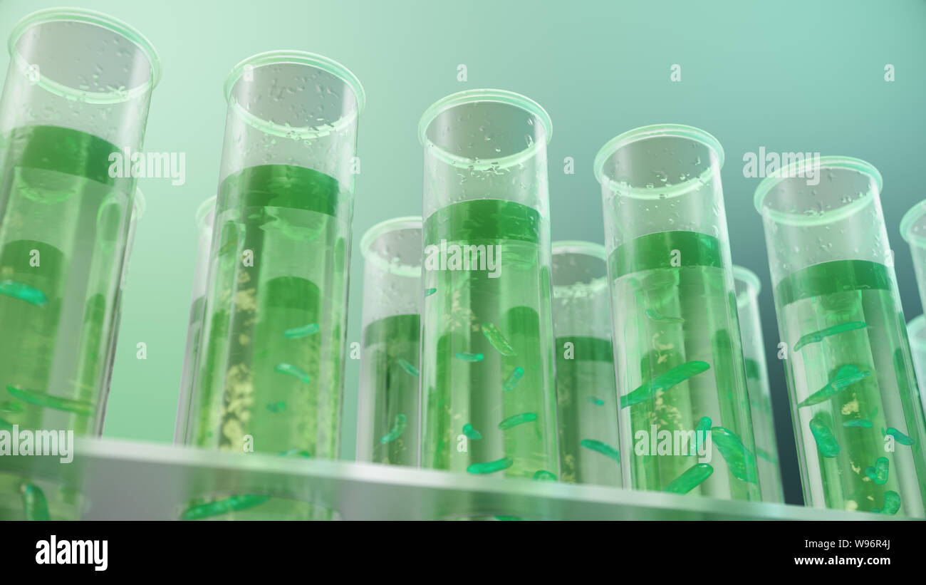 3D Illustration biofuel oil research in the laboratory, biofuel concept ...