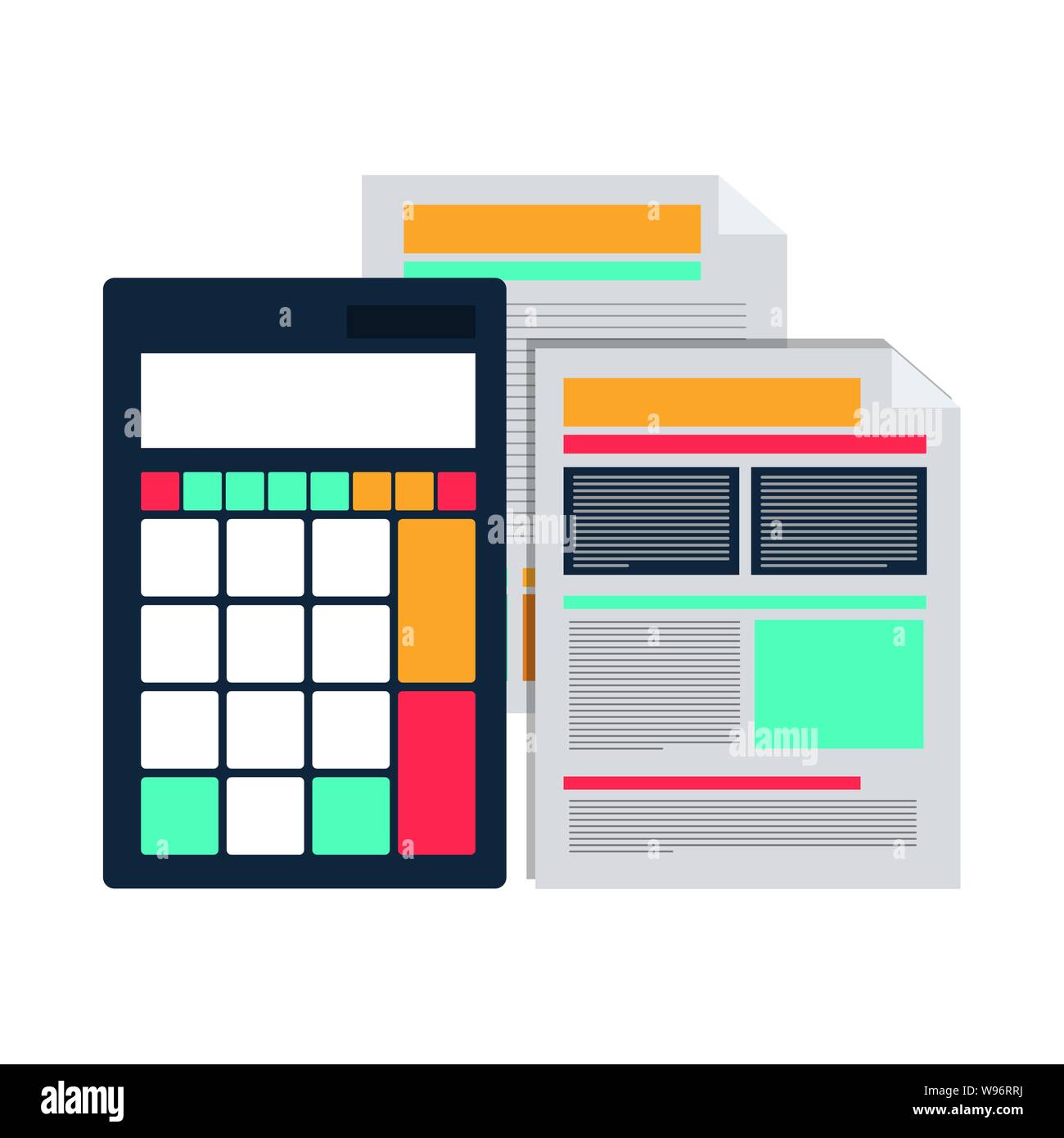Calculator notebook sheet paper Stock Vector Images - Alamy