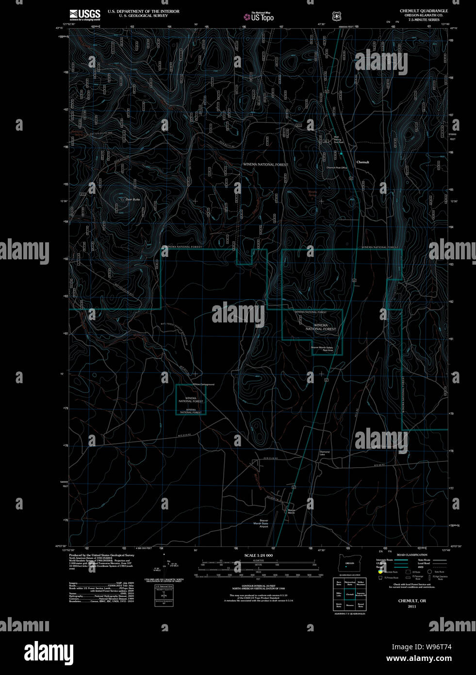 Map of chemult hi-res stock photography and images - Alamy