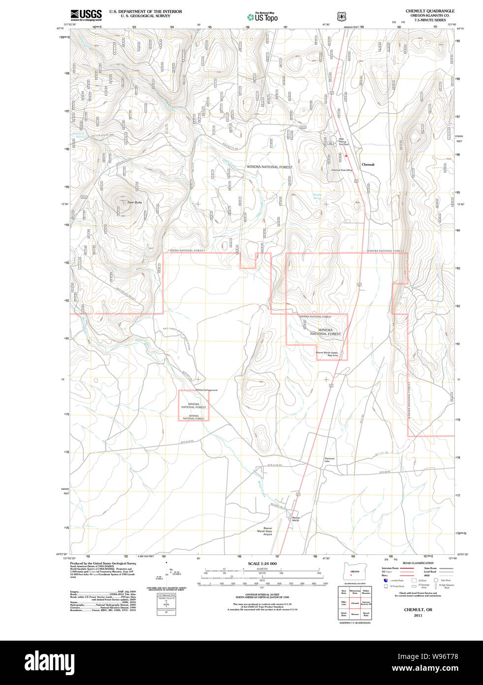 Map of chemult oregon Cut Out Stock Images & Pictures - Alamy