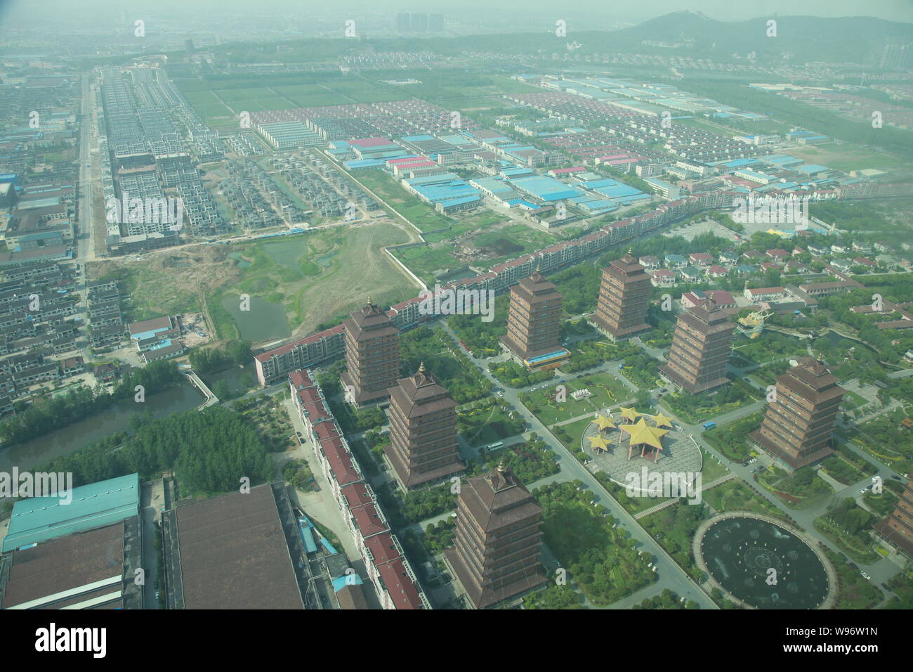 --File--Aerial view of Huaxi Village in Jiangyin city, east Chinas ...