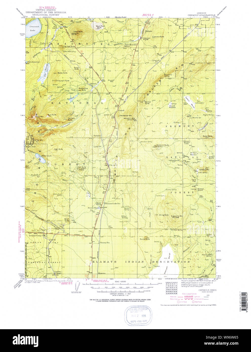 Map of chemult hi-res stock photography and images - Alamy