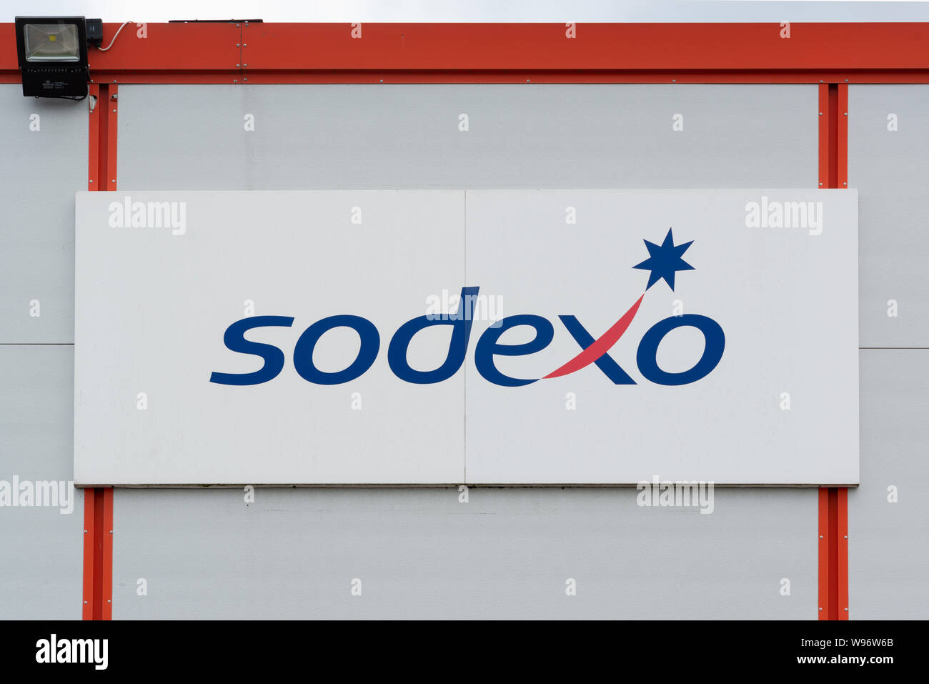 Signage for Sodexo offices in Salford Quays, Manchester, UK Stock Photo ...