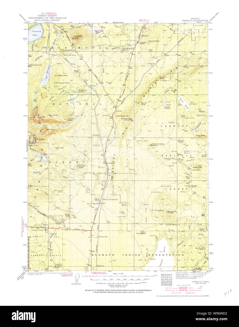 Map of chemult hi-res stock photography and images - Alamy