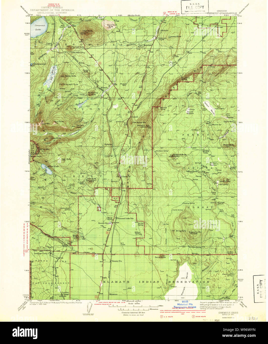 Chemult oregon map hi-res stock photography and images - Alamy