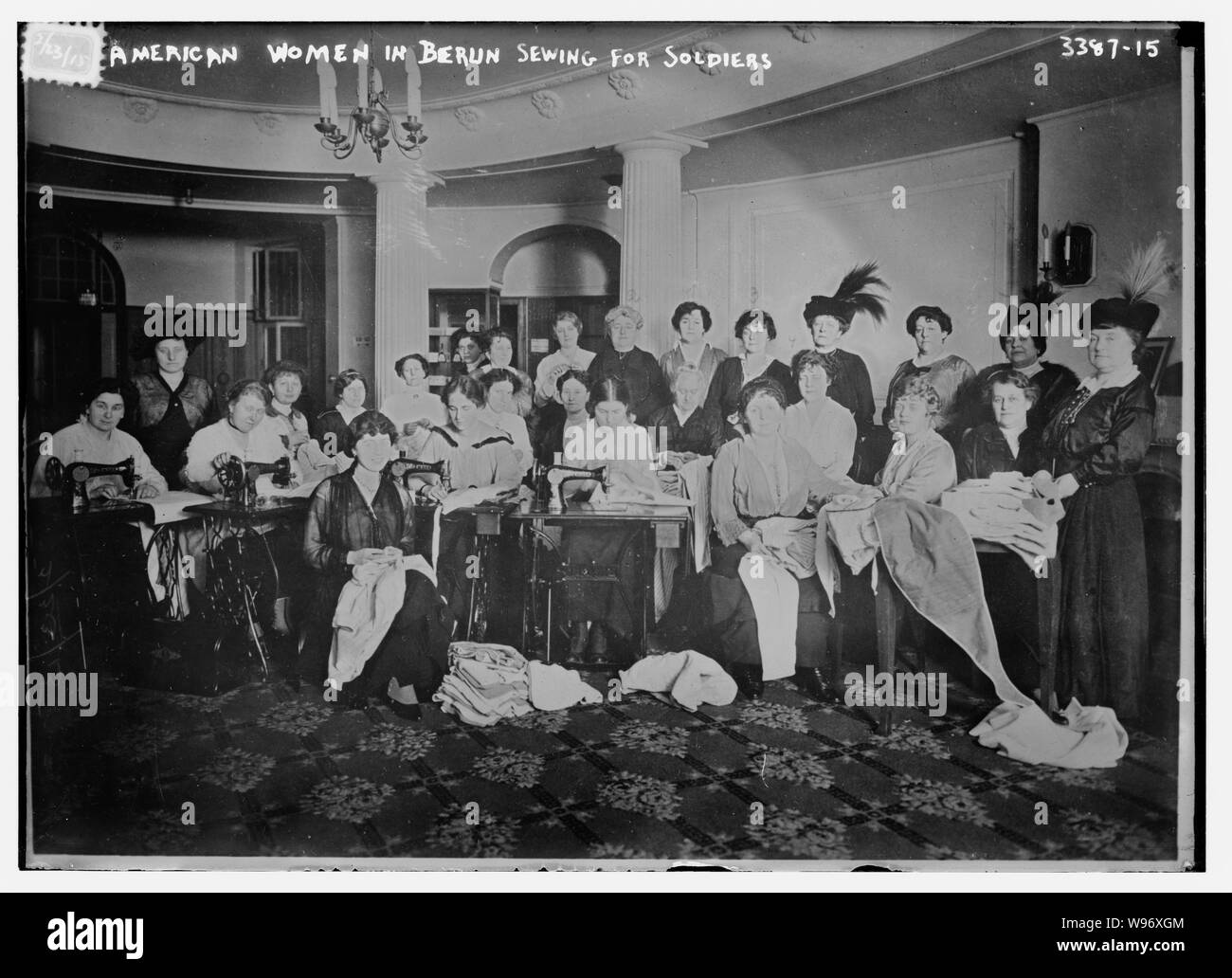 American women in Berlin sewing for soldiers Stock Photo - Alamy
