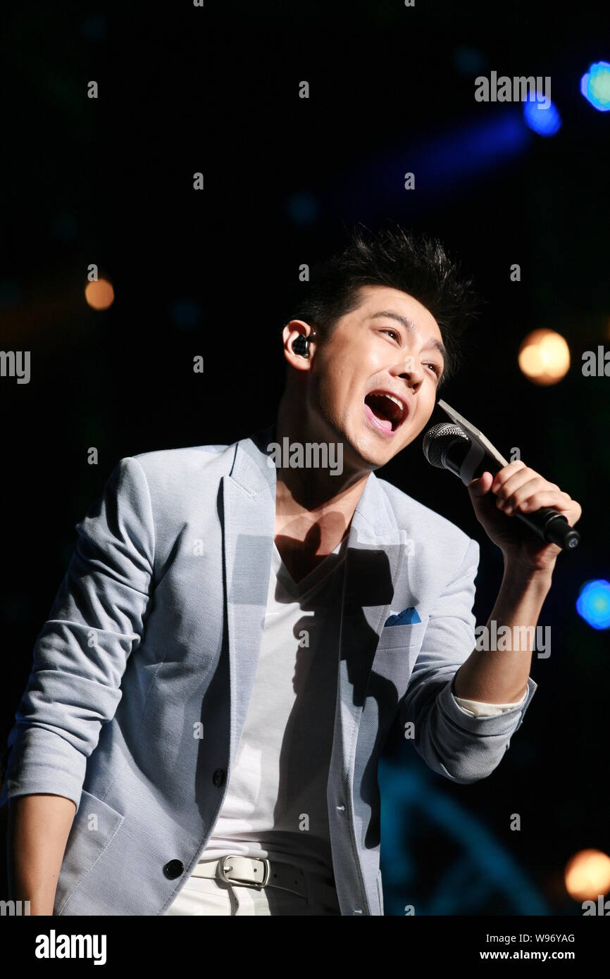Taiwanese singer Jimmy Lin performs during a concert marking the ...