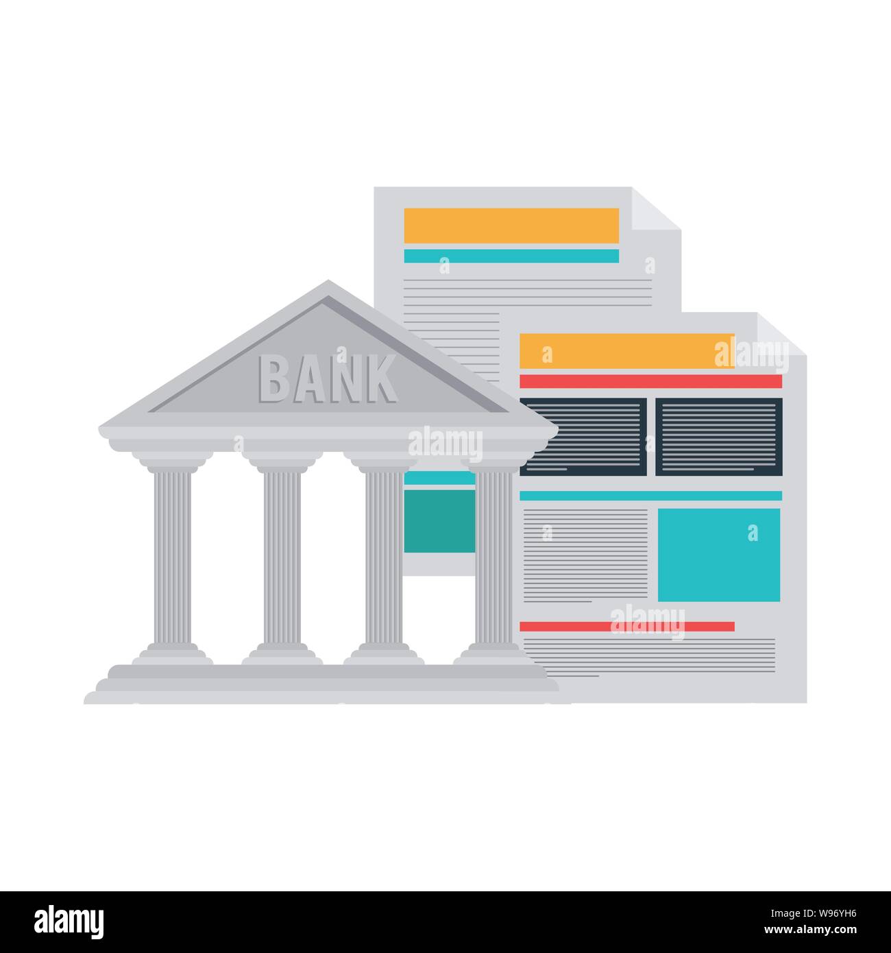 bank finance building in white background Stock Vector Image & Art - Alamy