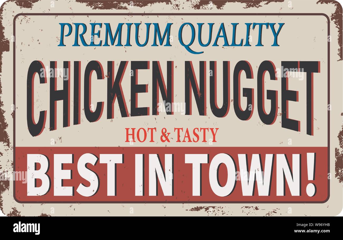 Vintage metal sign - Delicious Chicken Nuggets Dinners - Vector EPS 10 ...