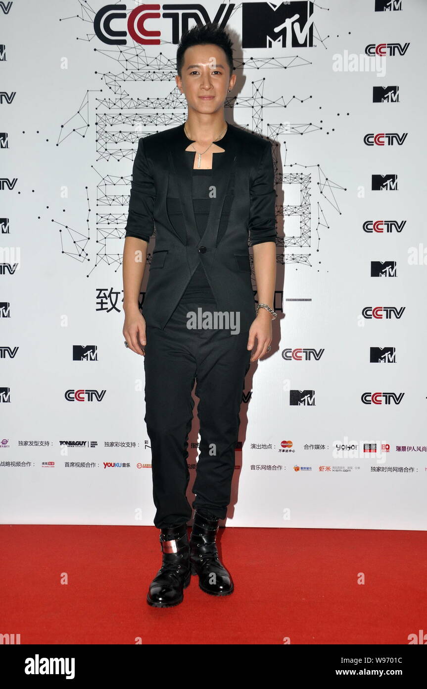 Chinese singer and actor Han Geng poses during the 11th CCTV-MTV Music ...
