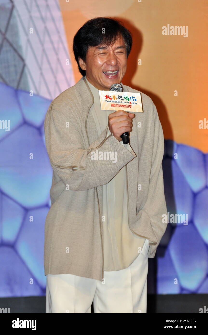 Hong Kong kungfu superstar Jackie Chan speaks during the press ...