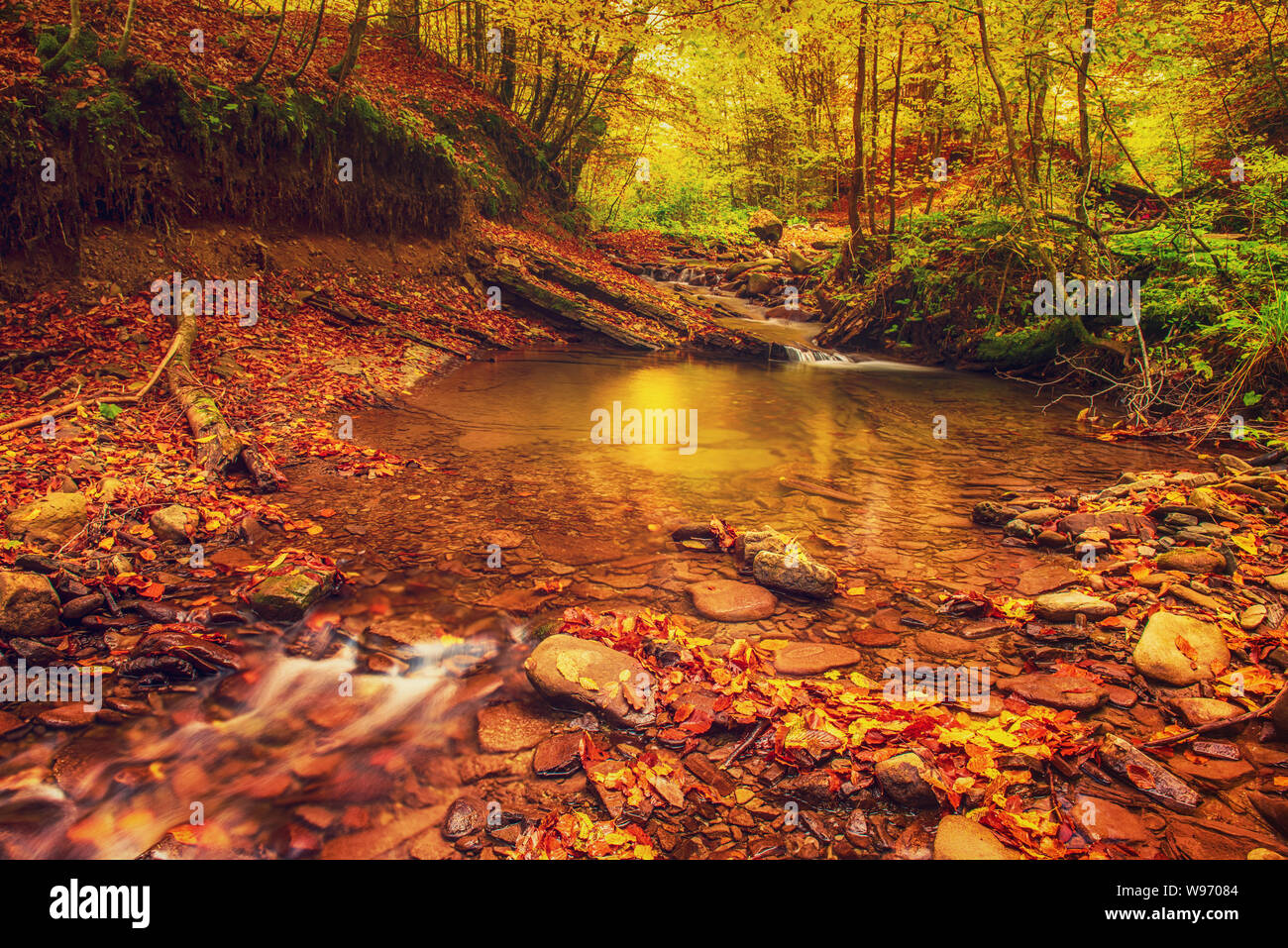 Autumn mountain river Stock Photo - Alamy