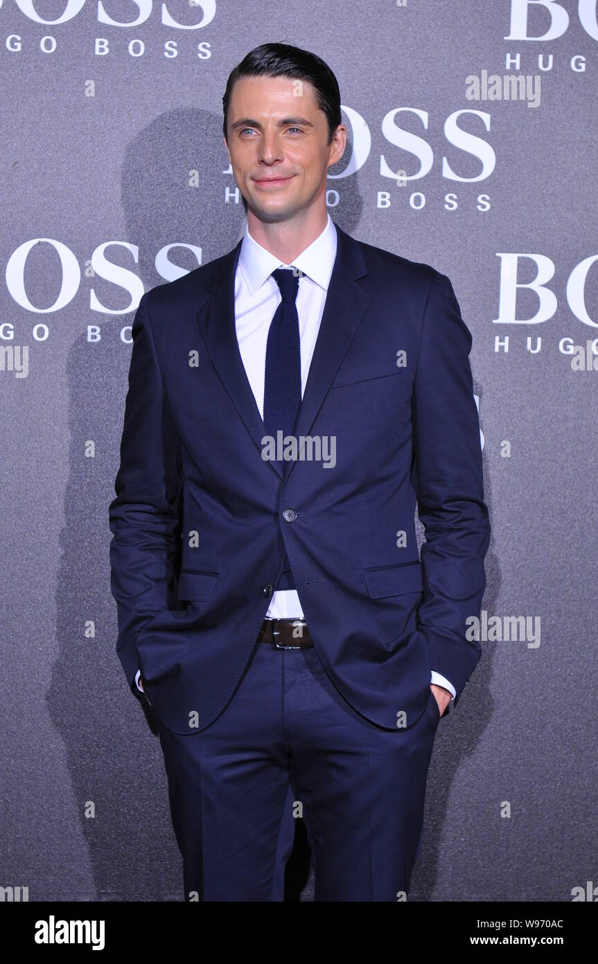 English actor Matthew Goode poses during a Hugo Boss fashion show in ...