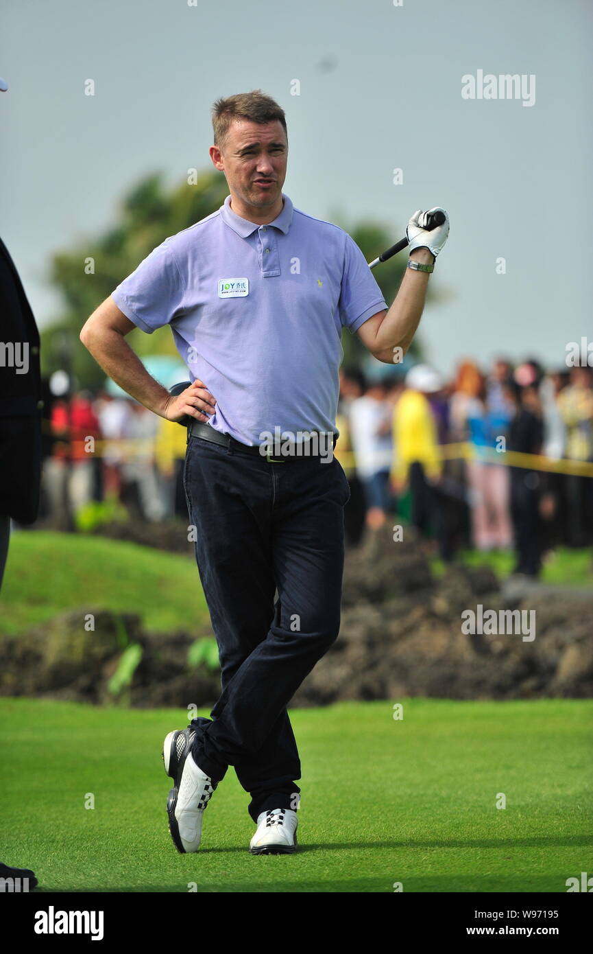 Scottish snooker player Stephen Hendry looks on during the 2012 Mission ...