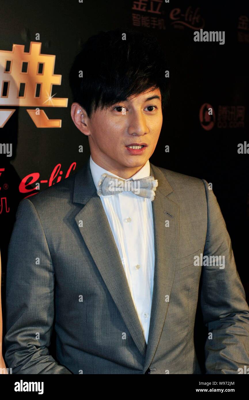 Taiwanese superstar Nicholas Wu is pictured during an awards ceremony ...