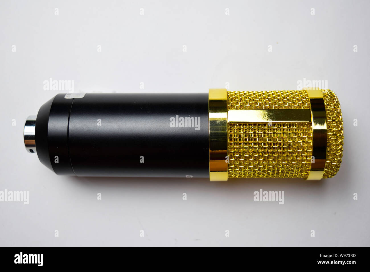 Close up Retro microphone isolated on white background Stock Photo - Alamy