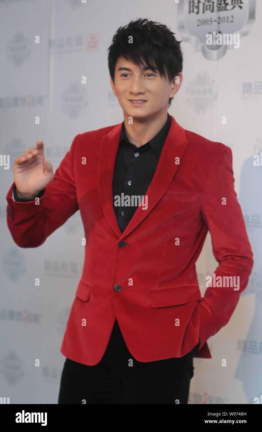 Taiwanese actor Nicholas Wu poses during a fashion awards ceremony in ...