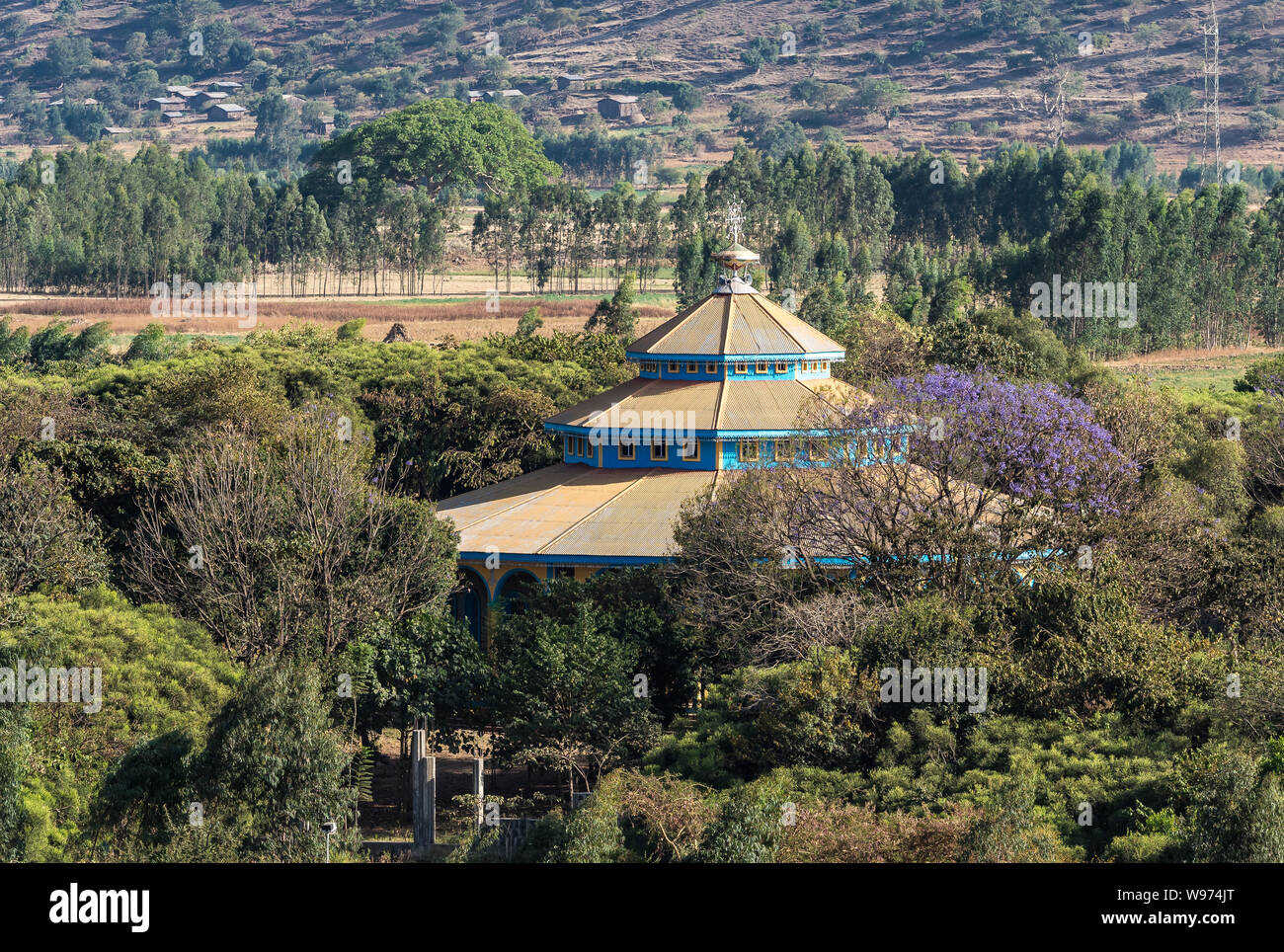 Landscape view near the Blue Nile falls, Tis-Isat Falls, meaning great ...