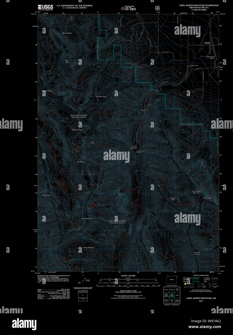 Map of joseph oregon hi-res stock photography and images - Alamy